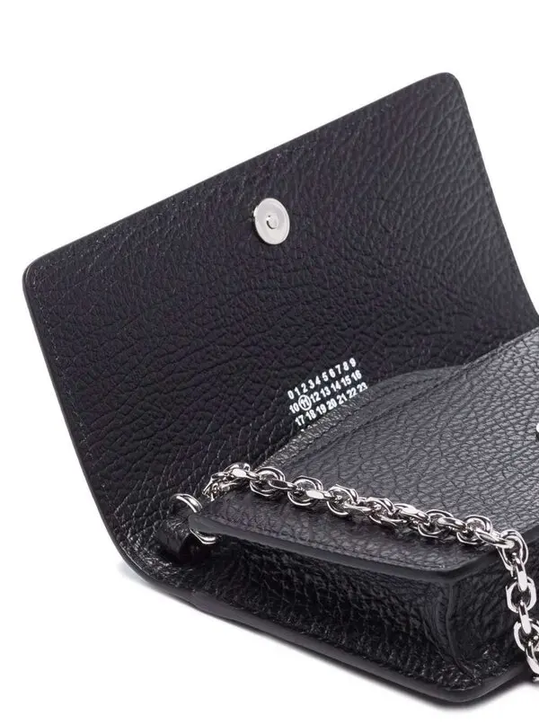MAISON MARGIELA Grained Leather Wallet With Chain Strap - Multicolor
