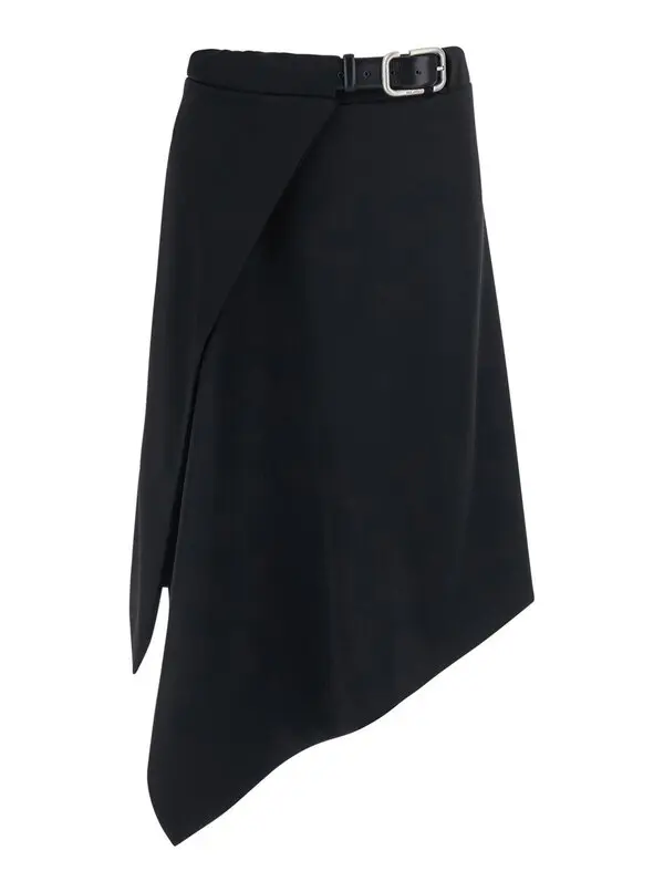 Attico Asymmetrical Hem Wool Skirt - Multicolor