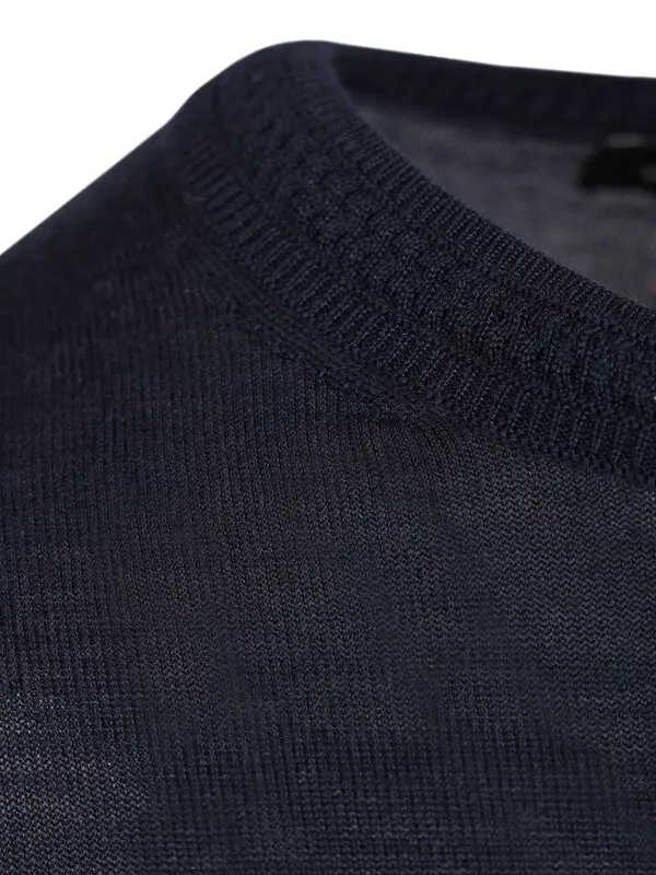 Etro Wool And Silk Sweater With Pegasus Embroidery - Blue