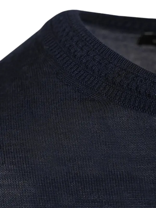 Etro Wool And Silk Sweater With Pegasus Embroidery - Blue