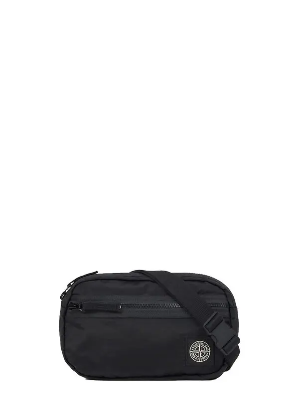 Stone Island Tech Fabric Belt Bag With Logo Patch - Multicolor