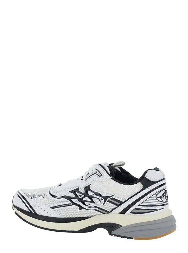 Amiri M-tech' White Sneakers With Side Logo Patch In Leather And Fabric And Leather For