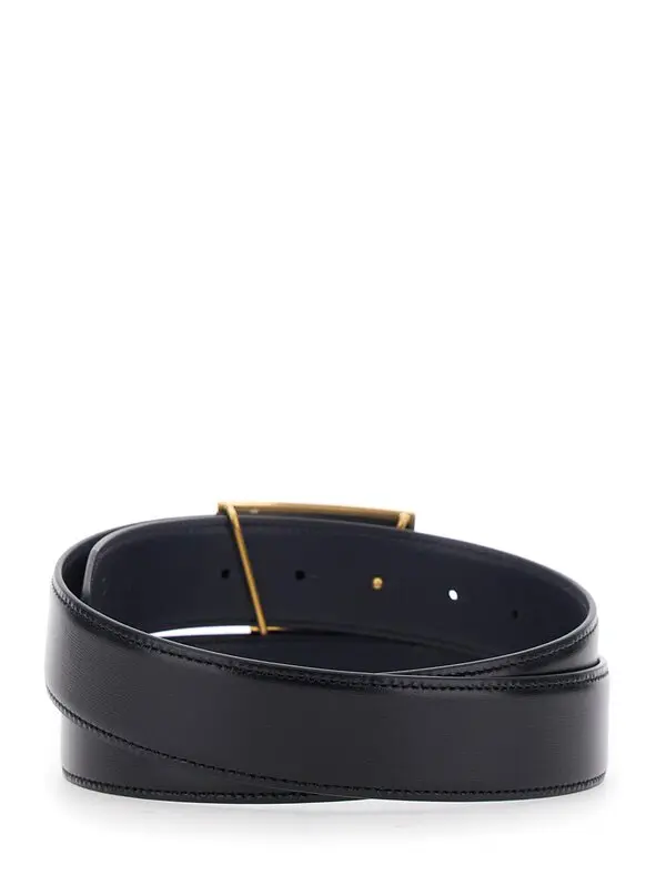 TOD'S Leather Belt With T Buckle