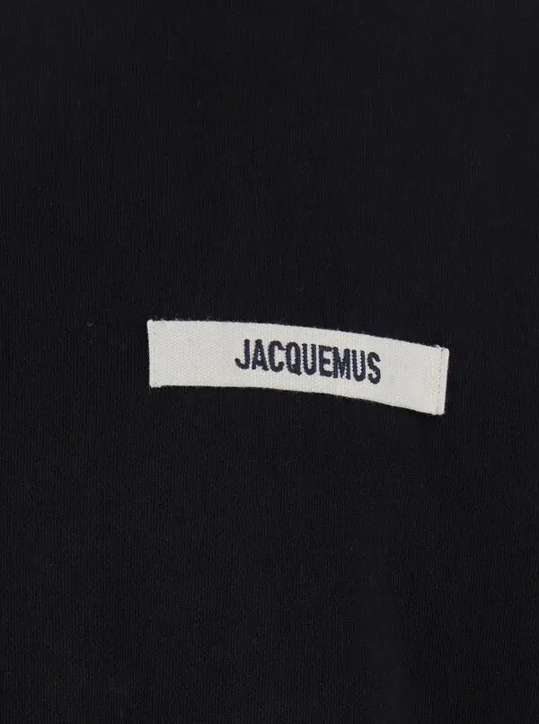 Jacquemus Crewneck Sweatshirt With Logo Patch On The Front In Black Cotton For