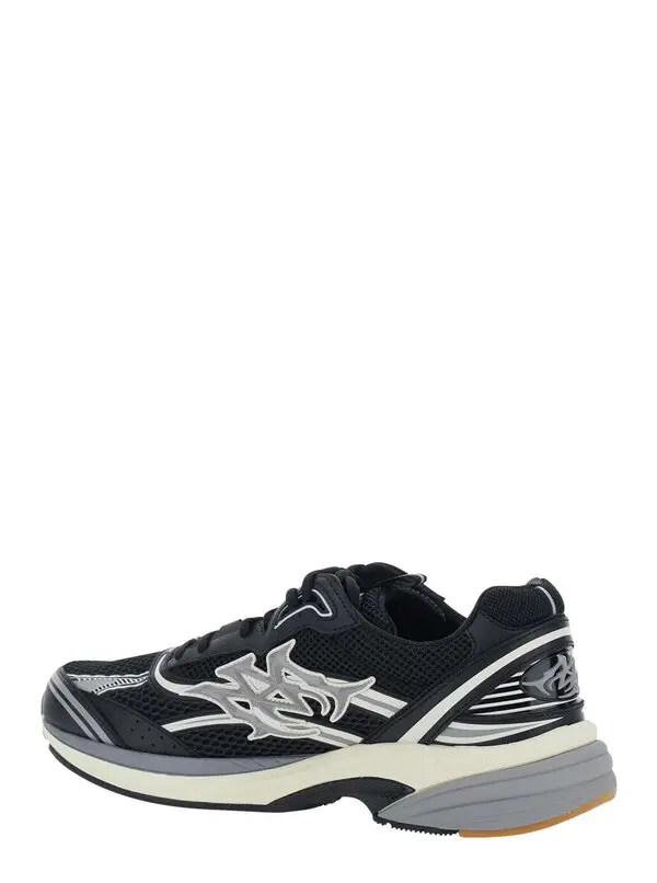 Amiri Leather And Fabric "m-tech" Sneakers With Side Logo Patch - Black