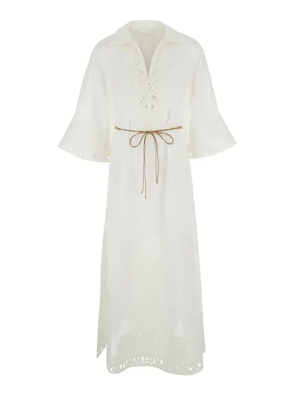 Zimmermann Indra Embroidered Ramie Maxi Dress - Multicolor