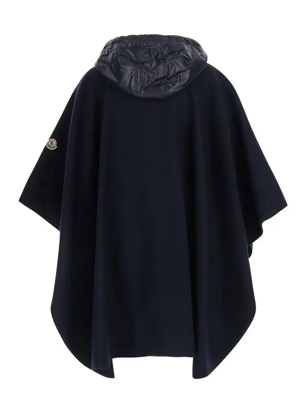Moncler Tech Fabric Cape With Removable Hood And Belt - Multicolor