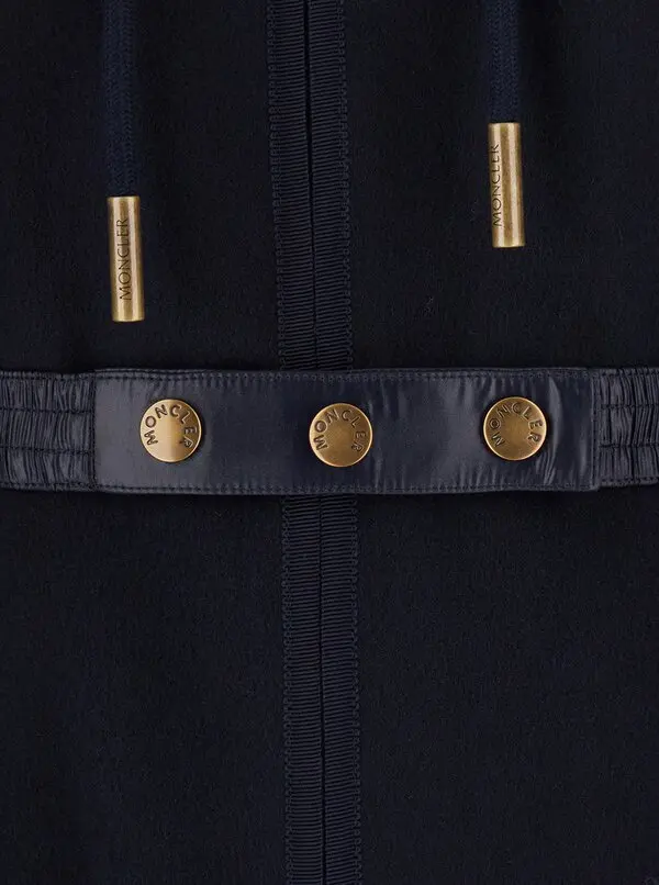 Moncler Tech Fabric Cape With Removable Hood And Belt - Multicolor