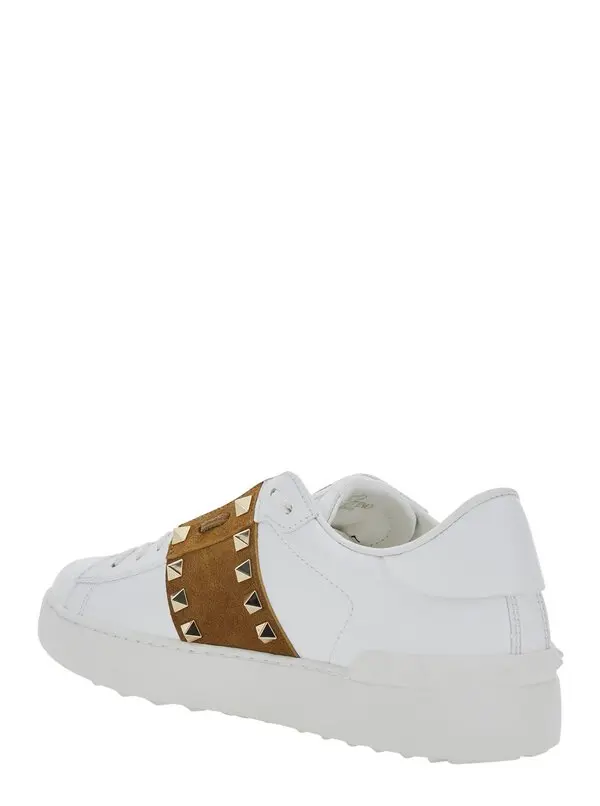 Valentino Garavani Rockstud Untitled Leather And Suede Sneakers - Multicolor