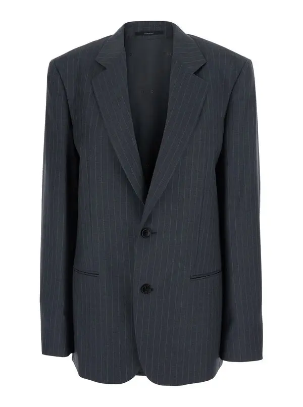 Gucci Single-breasted Wool Jacket With Notched Lapel And Pinstripe Motif - Multicolor