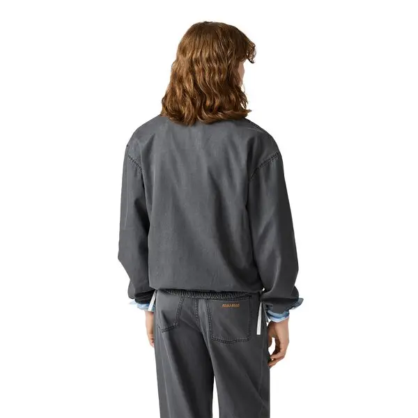 Miu Miu Chambray Blouson Jacket - Black