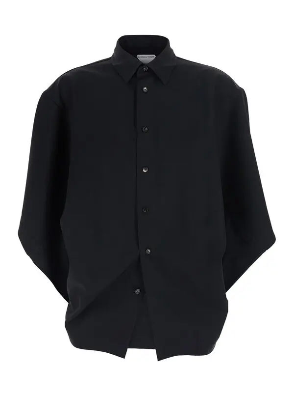 Bottega Veneta Wool Oversized Short Sleeve Shirt - Multicolor