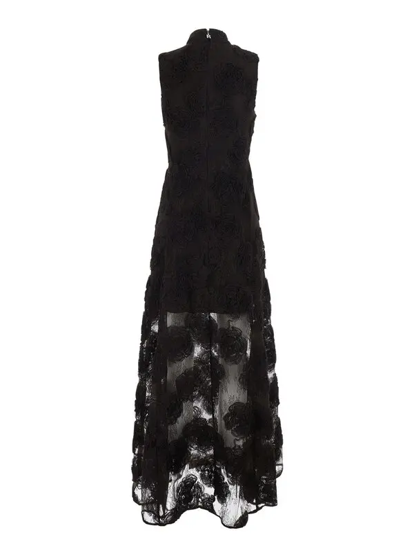 ROTATE BY BIRGER CHRISTENSEN Sleeveless High Collar Embroidered Dress - Multicolor