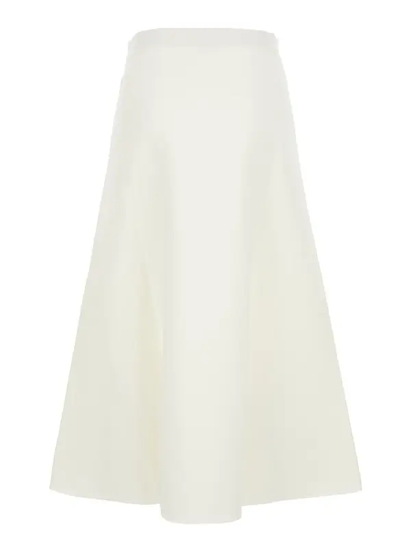 P.a.r.o.s.h Beige Flared Skirt In Knit Fabric For