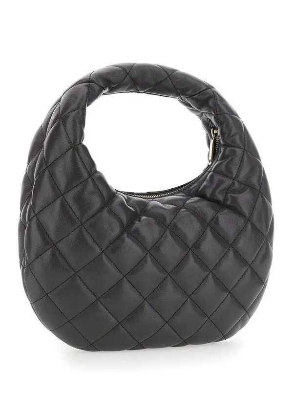 Saint Laurent Quilted Leather Handbag With Cassandre Plate - Gray