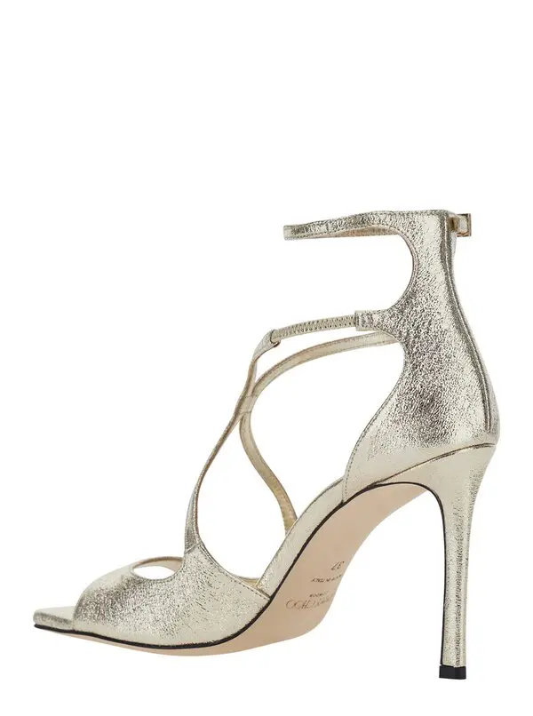 JIMMY CHOO Azia Metallic Fabric Sandals With Buckle Closure - Multicolor