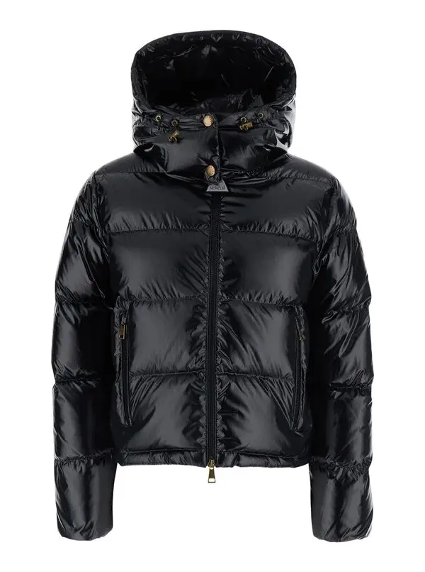 Moncler Niveole' Down Jacket With Removable Hood With Buttons And Logo Patch On The Sleeve In Tech Fabric For - Black