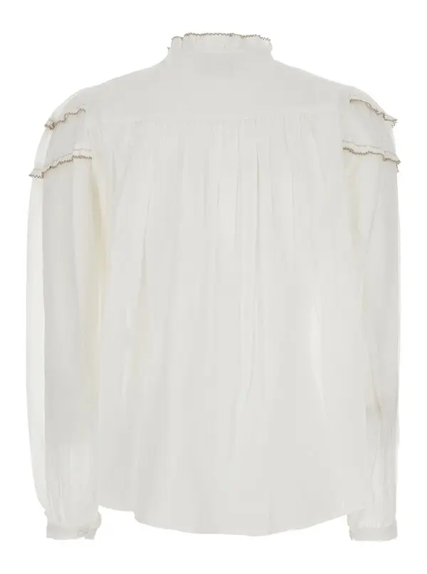 Isabel Marant Étoile Christa' High Collar Cotton Blend Blouse - Multicolor