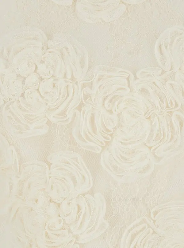 ROTATE BY BIRGER CHRISTENSEN White Embroidered Mini Dress With Flared Sleeves