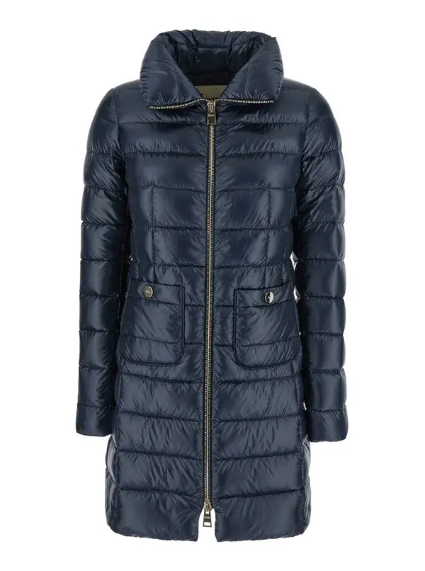 Herno Down Jacket With Zip Closure And Patch Pockets In Tech Fabric - Multicolor