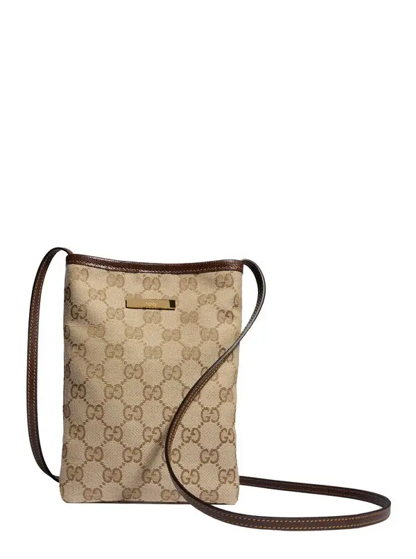 Gucci Gg Supreme Canvas And Leather Pouch With Shoulder Strap - Multicolor