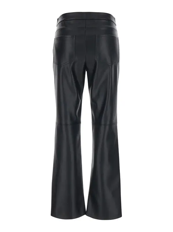 Max Mara Ublime' Eco-leather Flared Leg Trousers - Black