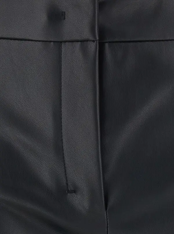 Max Mara Ublime' Eco-leather Flared Leg Trousers - Black