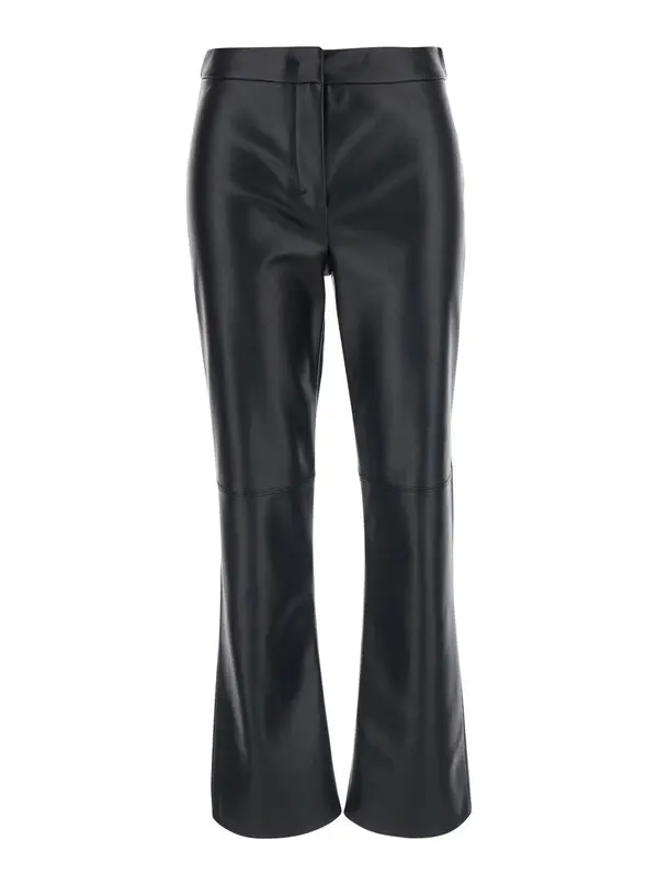 Max Mara Ublime' Eco-leather Flared Leg Trousers - Black