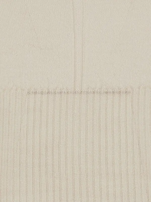 Rick Owens Beige Cropped Cashmere Sweater With Cut-out Detail - Multicolor