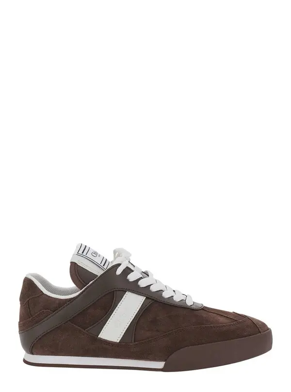 Chloé Suede Low Top Sneakers With Logo Patch - Multicolor