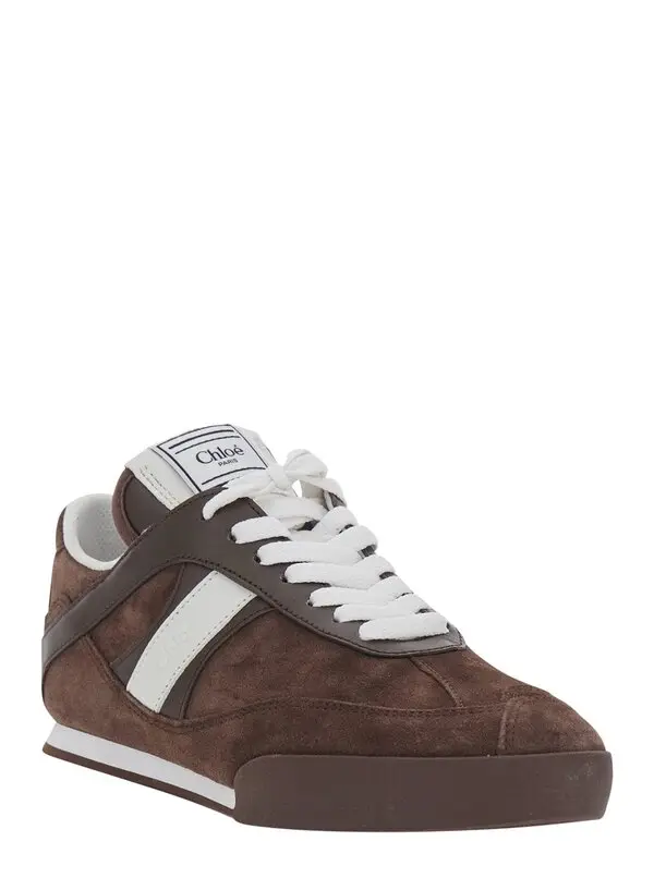 Chloé Suede Low Top Sneakers With Logo Patch - Multicolor