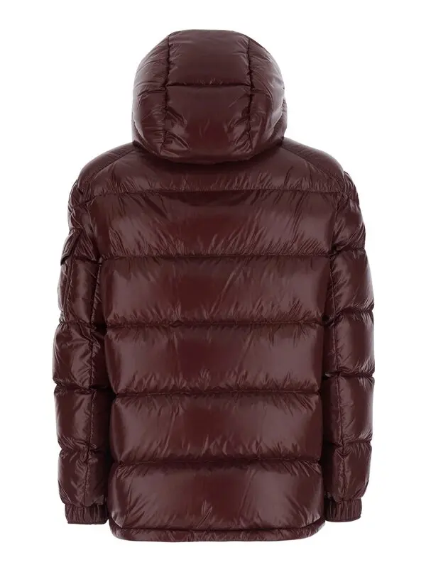 Moncler Maire Down Jacket With Hood And Logo Patch Sleeve Pocket - Multicolor