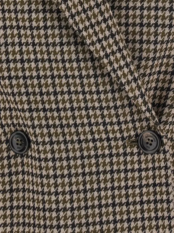 Max Mara Wool Blend Houndstooth Double-breasted Jacket - Multicolor