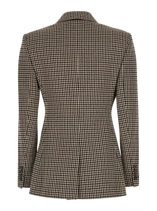 Max Mara Wool Blend Houndstooth Double-breasted Jacket - Multicolor
