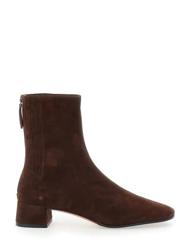 AQUAZZURA Saint Honoré Ankle Boots In Suede - Brown