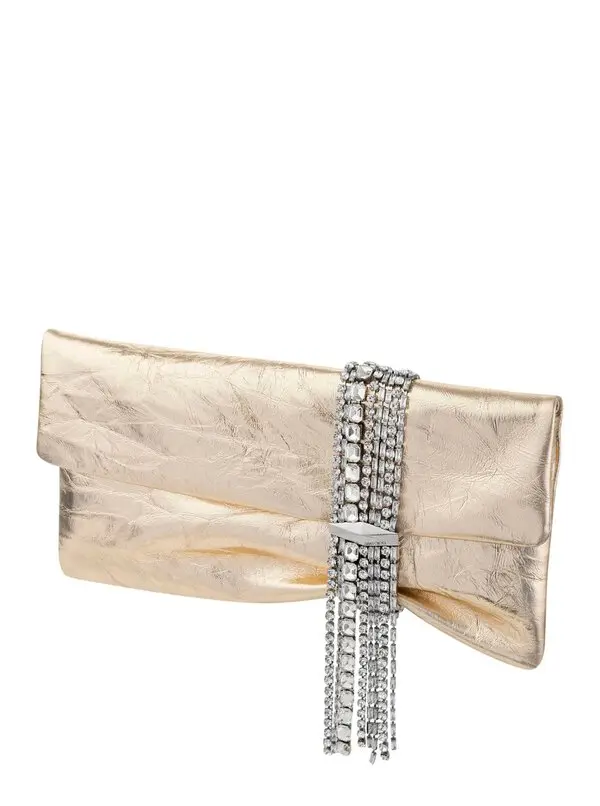 JIMMY CHOO Zandra Metallic Clutch With Crystal Pendant Bracelet - Multicolor