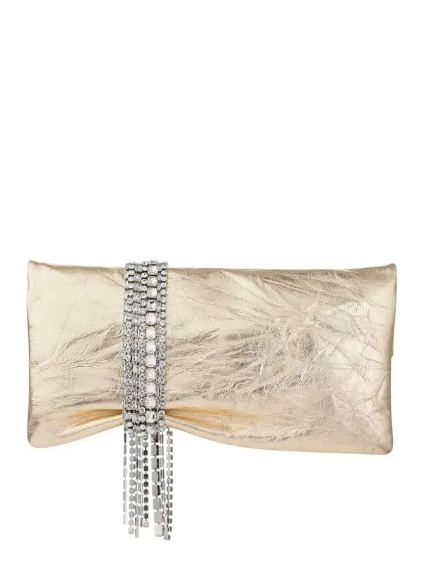 JIMMY CHOO Zandra Metallic Clutch With Crystal Pendant Bracelet - Multicolor