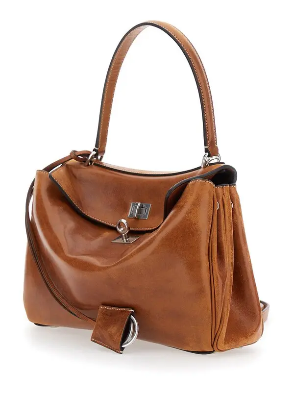 Balenciaga Rodeo Leather Handbag With Adjustable Shoulder Strap
