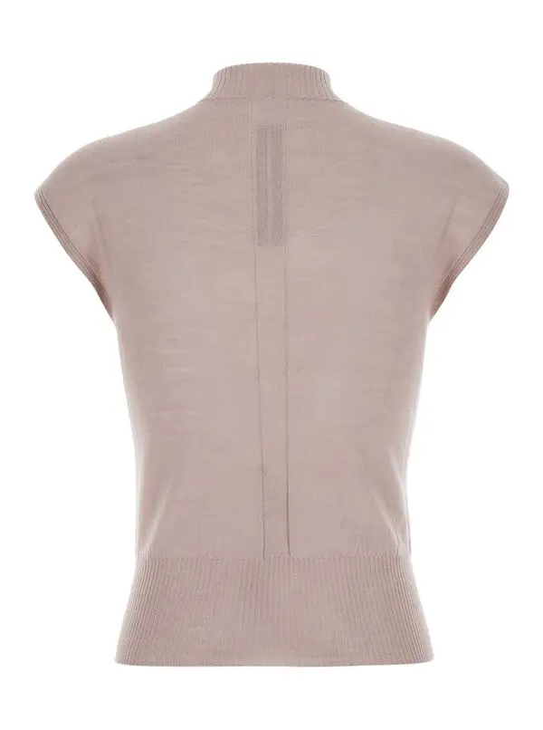 Rick Owens Wool Turtleneck Top With Short Sleeves - Multicolor