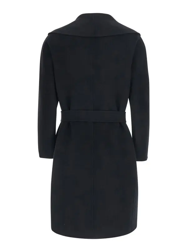 Max Mara Wool Belted Coat - Black