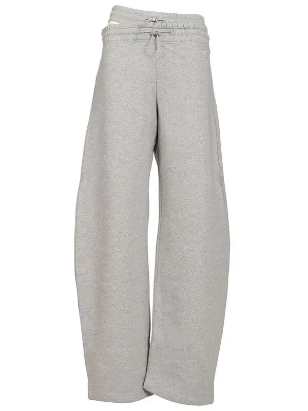 Attico Cotton Jersey Long Jogger Trousers With Cutout Detail - Gray