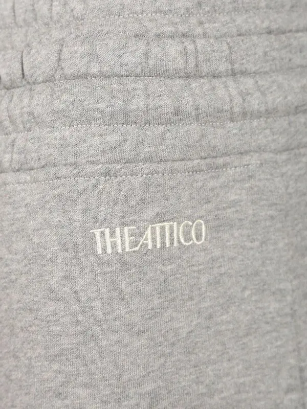 Attico Cotton Jersey Long Jogger Trousers With Cutout Detail - Gray
