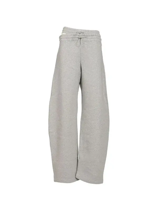 Attico Cotton Jersey Long Jogger Trousers With Cutout Detail - Gray