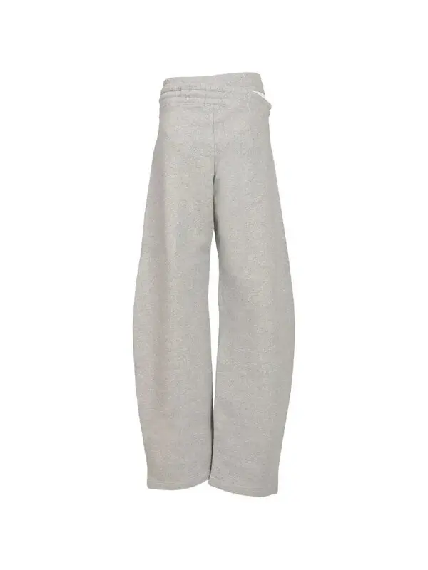 Attico Cotton Jersey Long Jogger Trousers With Cutout Detail - Gray