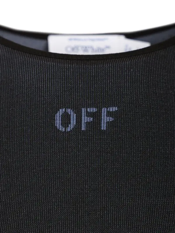 Off-White Sleeveless Racing Top - Black