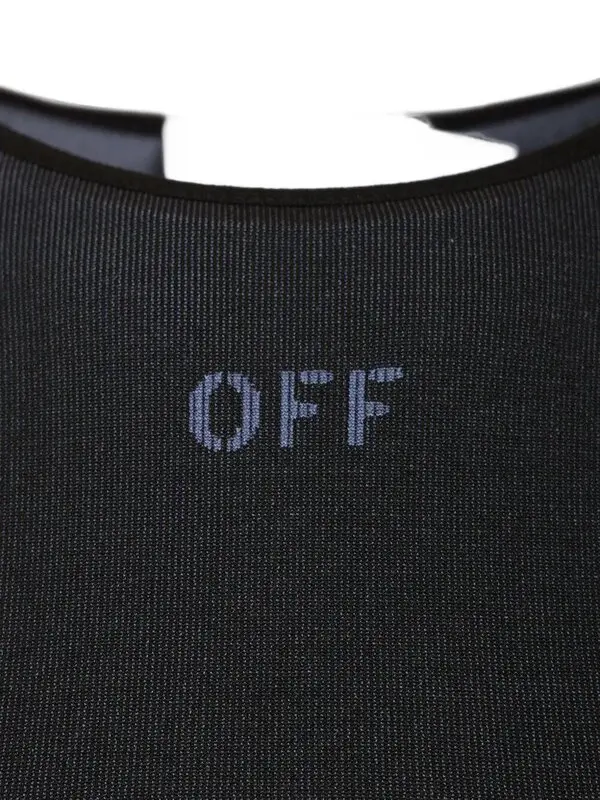 Off-White Sleeveless Racing Top - Black