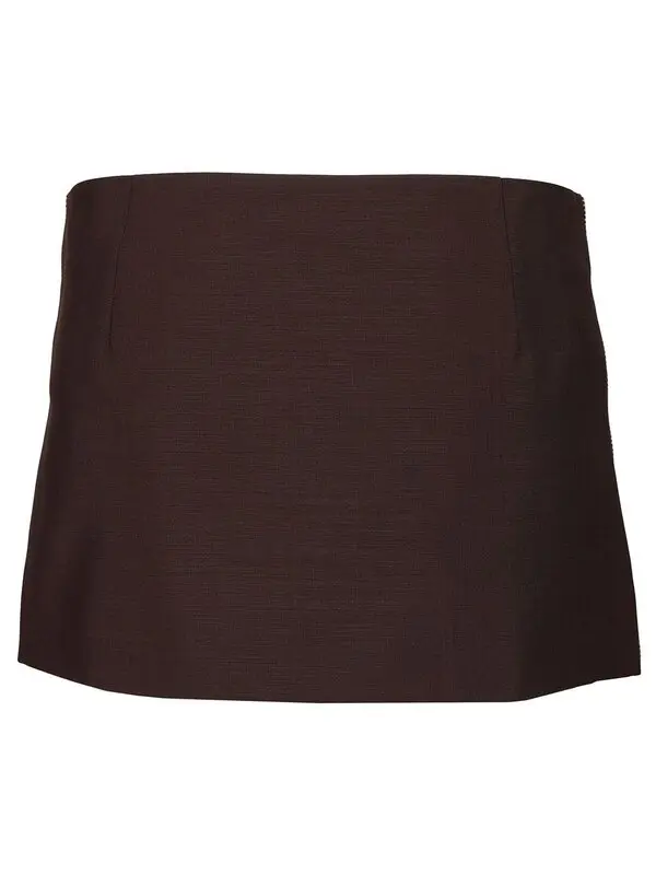 Miu Miu Kid Mohair Sporty Mini Skirt - Brown