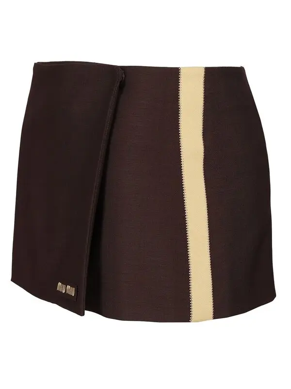 Miu Miu Kid Mohair Sporty Mini Skirt - Brown