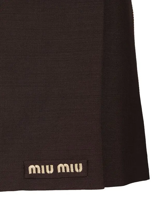 Miu Miu Kid Mohair Sporty Mini Skirt - Brown