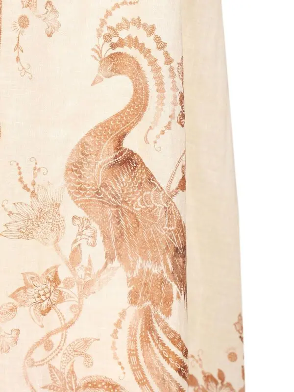 Zimmermann Indra Plunge Midi Dress - Multicolor